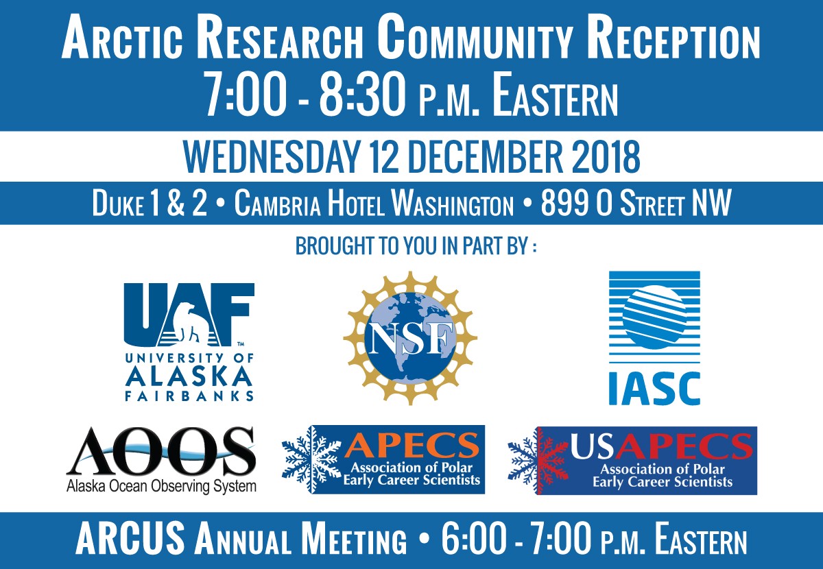 2018 ARCUS Annual Meeting & Arctic Research Community Reception | ARCUS