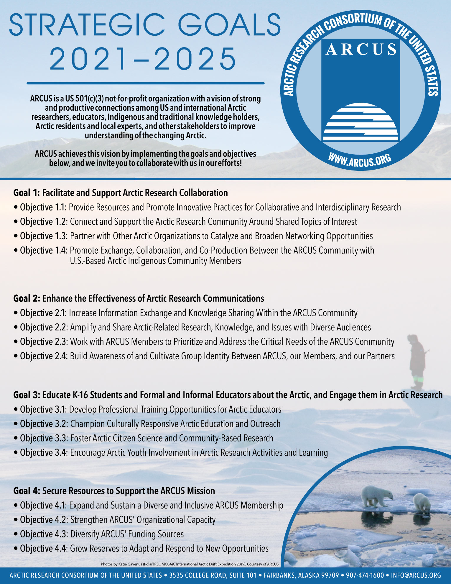 Values, Vision, Mission, and Goals | ARCUS